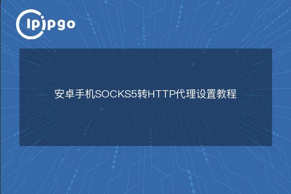Android phone SOCKS5 to HTTP proxy setup tutorial - IPIPGO