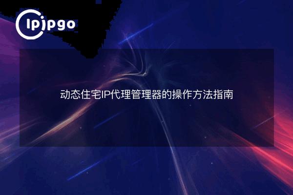 How-to Guide for Dynamic Residential IP Proxy Manager - IPIPGO