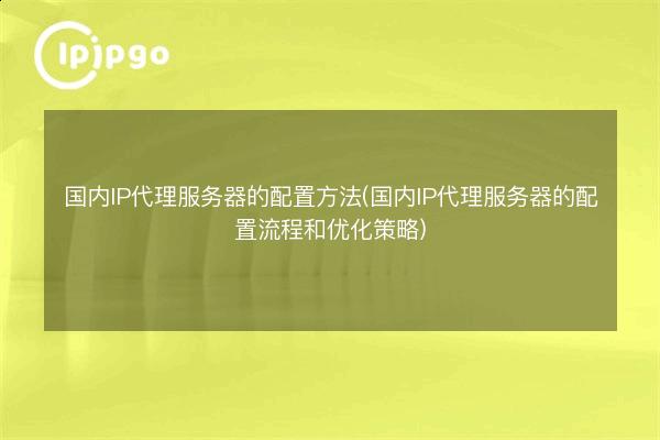 Configuration Methods for Domestic IP Proxy Servers (Configuration Process and Optimization ...