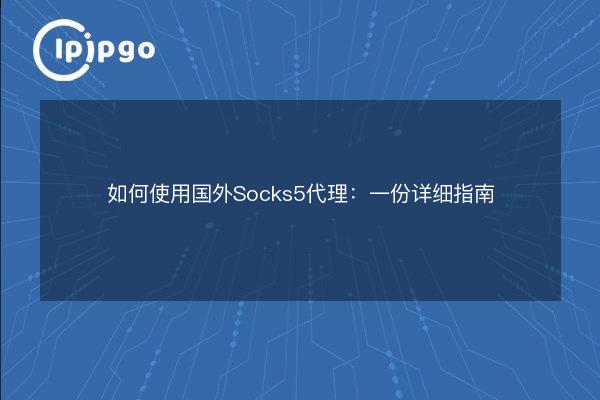 如何使用国内Socks5代理：一份详细指南 - IPIPGO