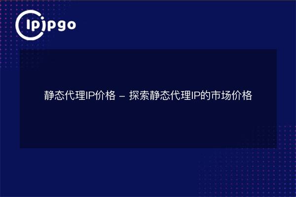 静态代理IP价格 - 探索静态代理IP的市场价格 - IPIPGO
