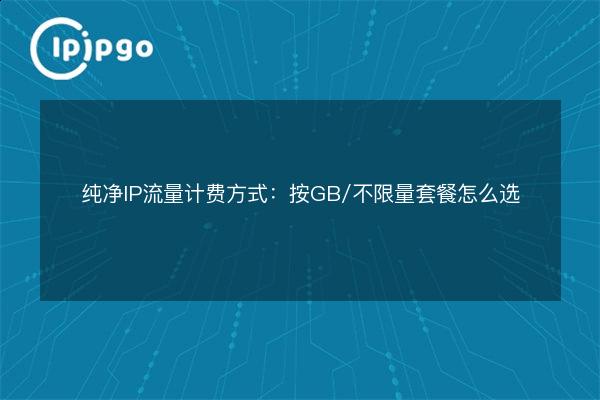 纯净IP流量计费方式：按GB/不限量套餐怎么选 - IPIPGO