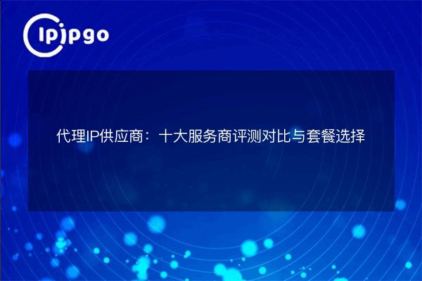 代理IP供应商：十大服务商评测对比与套餐选择 - IPIPGO