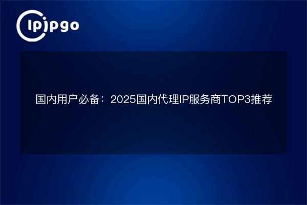 国内用户必备：2025国内代理IP服务商TOP3推荐 - IPIPGO