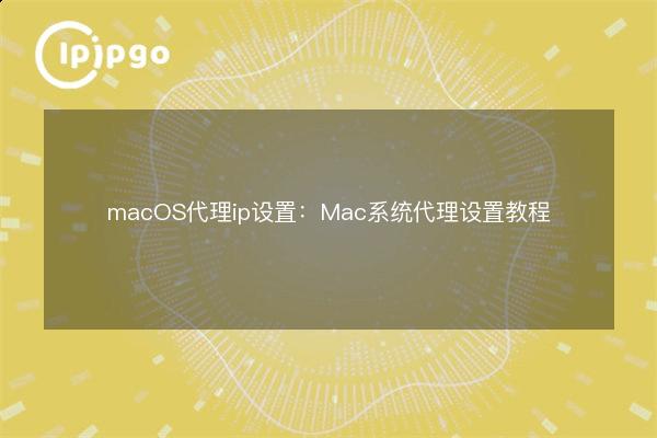 macOS代理ip设置：Mac系统代理设置教程 - IPIPGO