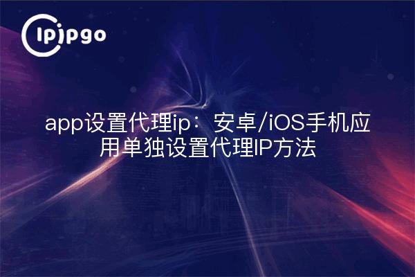 app设置代理ip：安卓/iOS手机应用单独设置代理IP方法 - IPIPGO