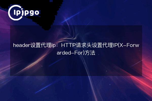 header set proxy ip: método HTTP request header set proxy IP (X-Forwarded-For) - IPIPGO