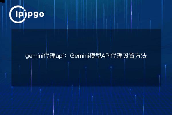 gemini proxy api: Zwillingsmodell API Proxy-Einstellungsmethode - IPIPGO
