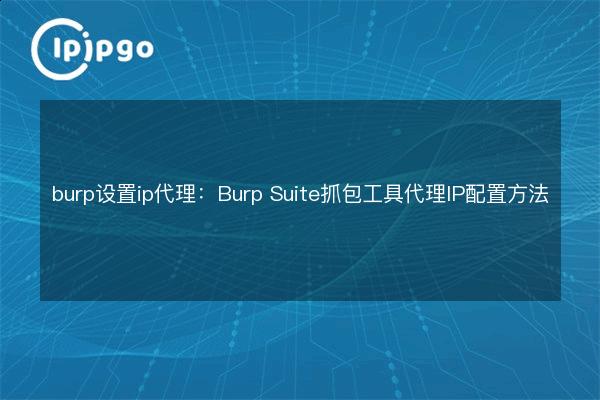 burp set ip proxy: Burp Suite Paketaufzeichnungstool proxy IP-Konfigurationsmethode - IPIPGO