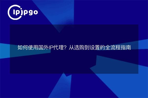 如何使用国外IP代理？从选购到设置的全流程指南 - IPIPGO