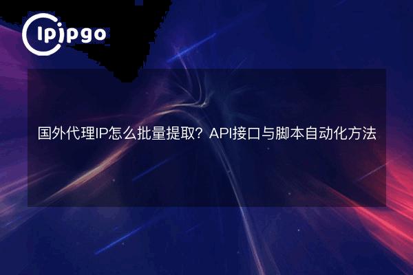 国外代理IP怎么批量提取？API接口与脚本自动化方法 - IPIPGO
