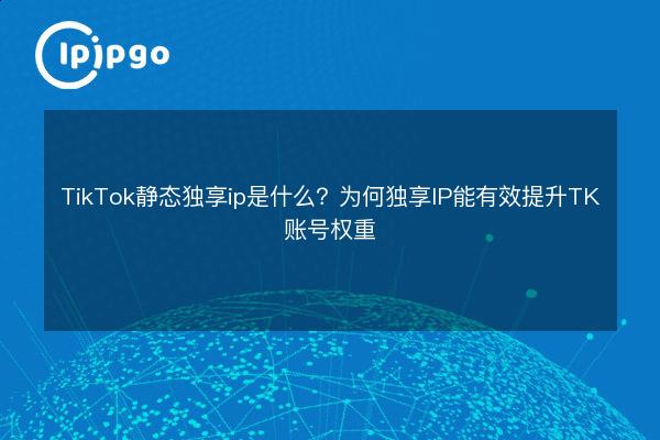TikTok静态独享ip是什么？为何独享IP能有效提升TK账号权重 - IPIPGO